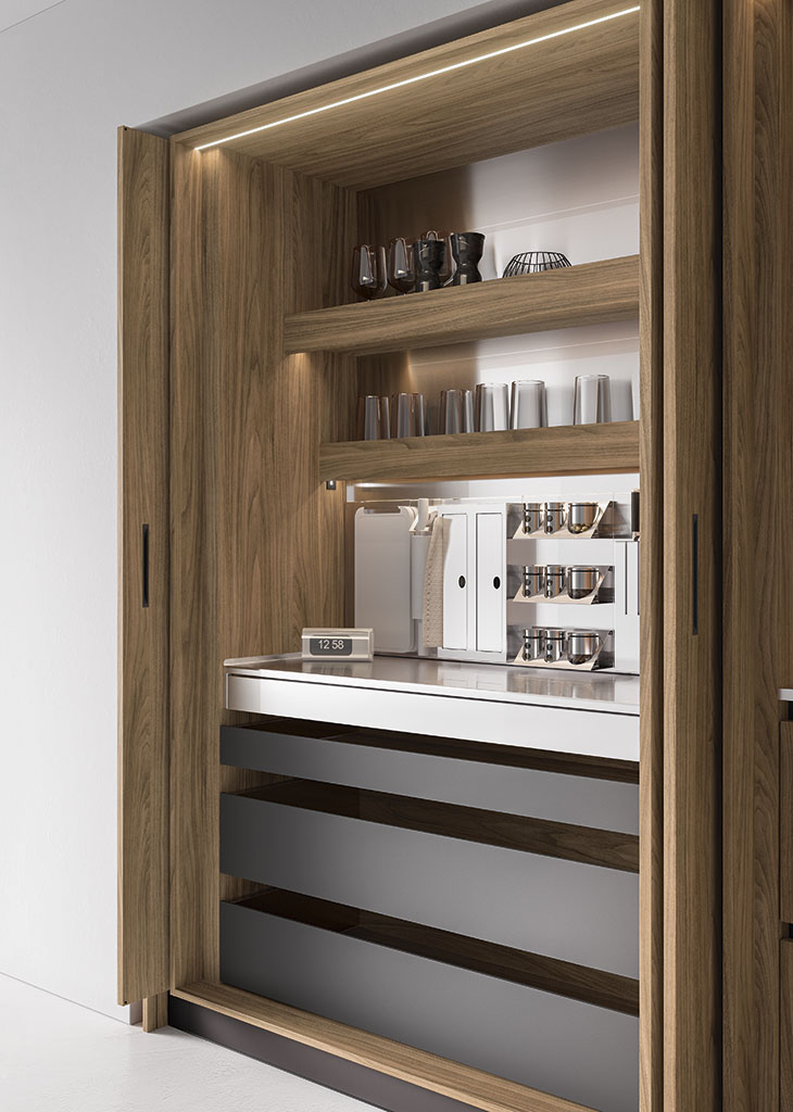 Tall units with retractable doors - Modern Designer Kitchen | Valdesign ...